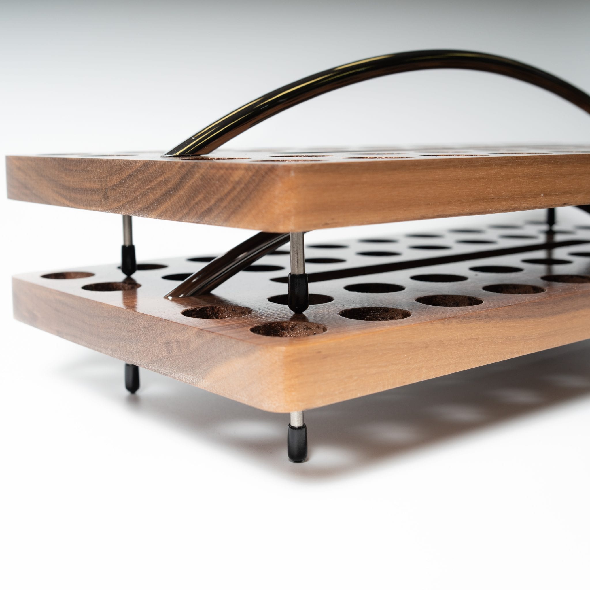 Walnut Stained Stacking Communion Tray | Grace Church Supplies