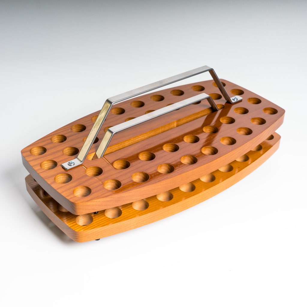 1 x Walnut Stained Curved Communion Tray | Grace Church Supplies