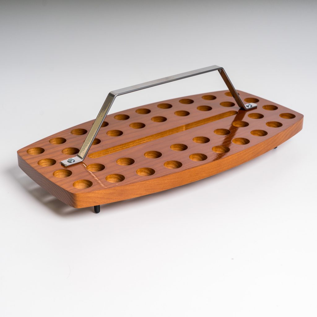 1 x Walnut Stained Curved Communion Tray | Grace Church Supplies
