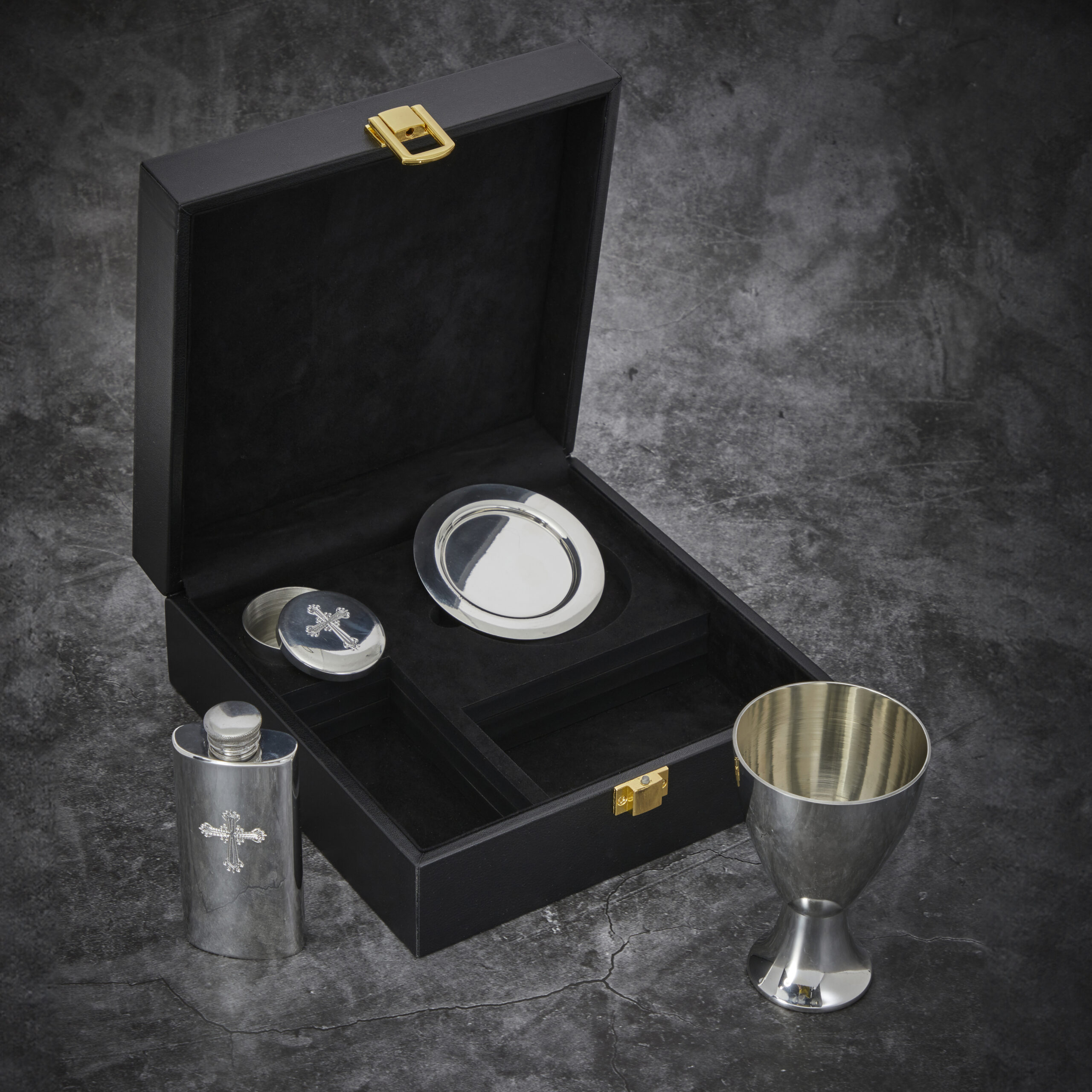Pewter Communion Set - Delux (with Options) | Grace Church Supplies