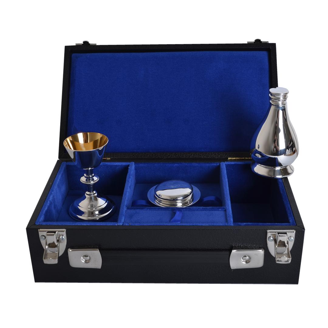3 PCE Silver Plated Communion Set | Grace Church Supplies