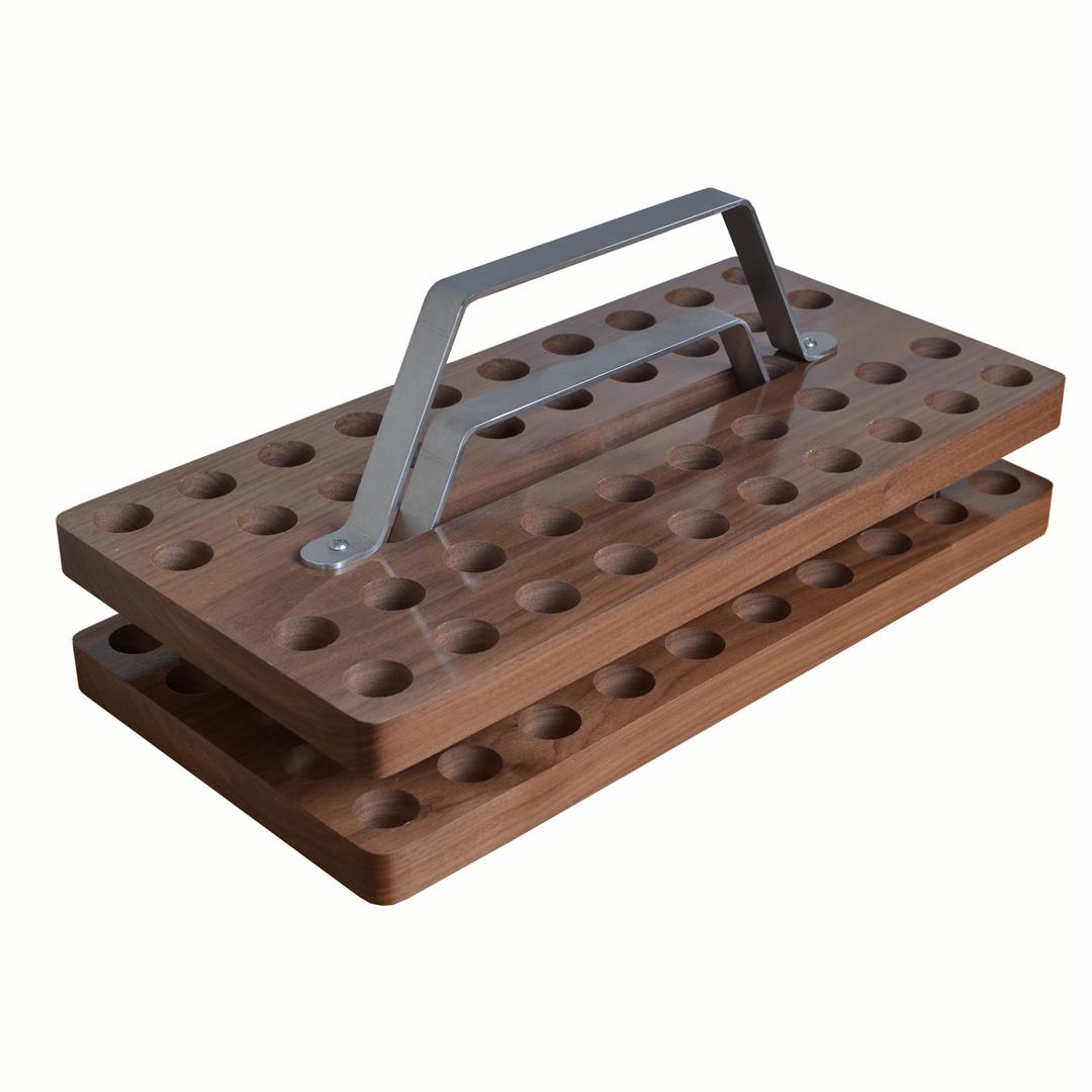 Walnut Stained Stacking Communion Tray | Grace Church Supplies